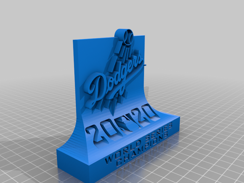 Free STL file Los Angeles Dodgers 2020 World Series Champions・3D ...