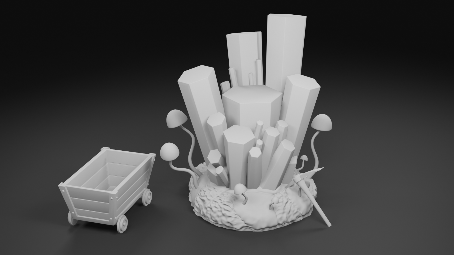 Free STL file Cave crystal cluster 3D print model・3D printer design to ...