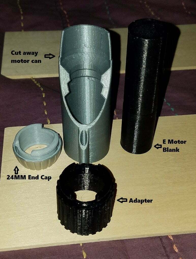 Free STL file Model Rocket Kit E motor adapter・3D print design to ...