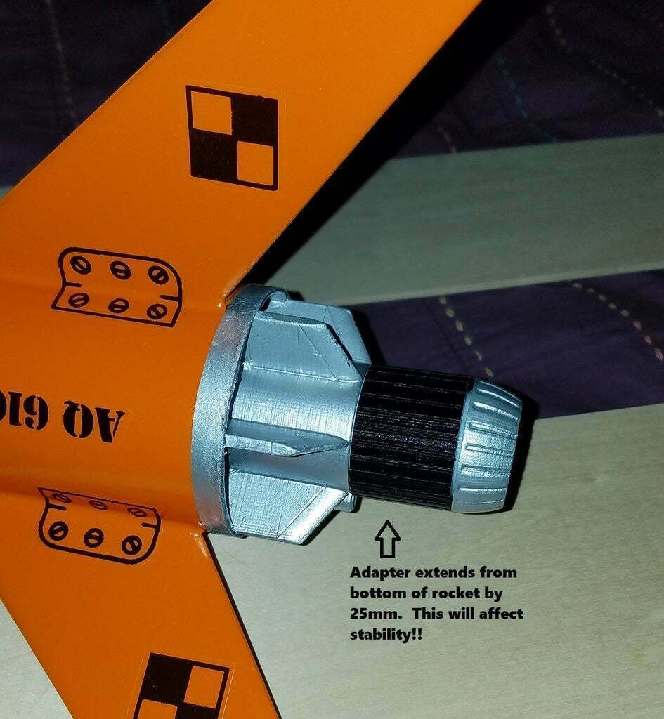 Free STL file Model Rocket Kit E motor adapter・3D print design to ...