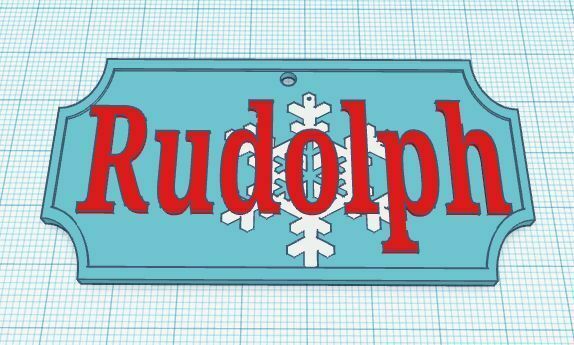 Free 3D file Rudolph Name or Gift Tag with Blank Multicolored 🎁・3D ...
