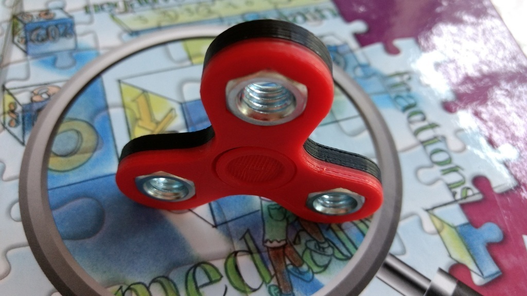 Free 3D file Fidget spinner with built in plastic bearing using 3/8 ...