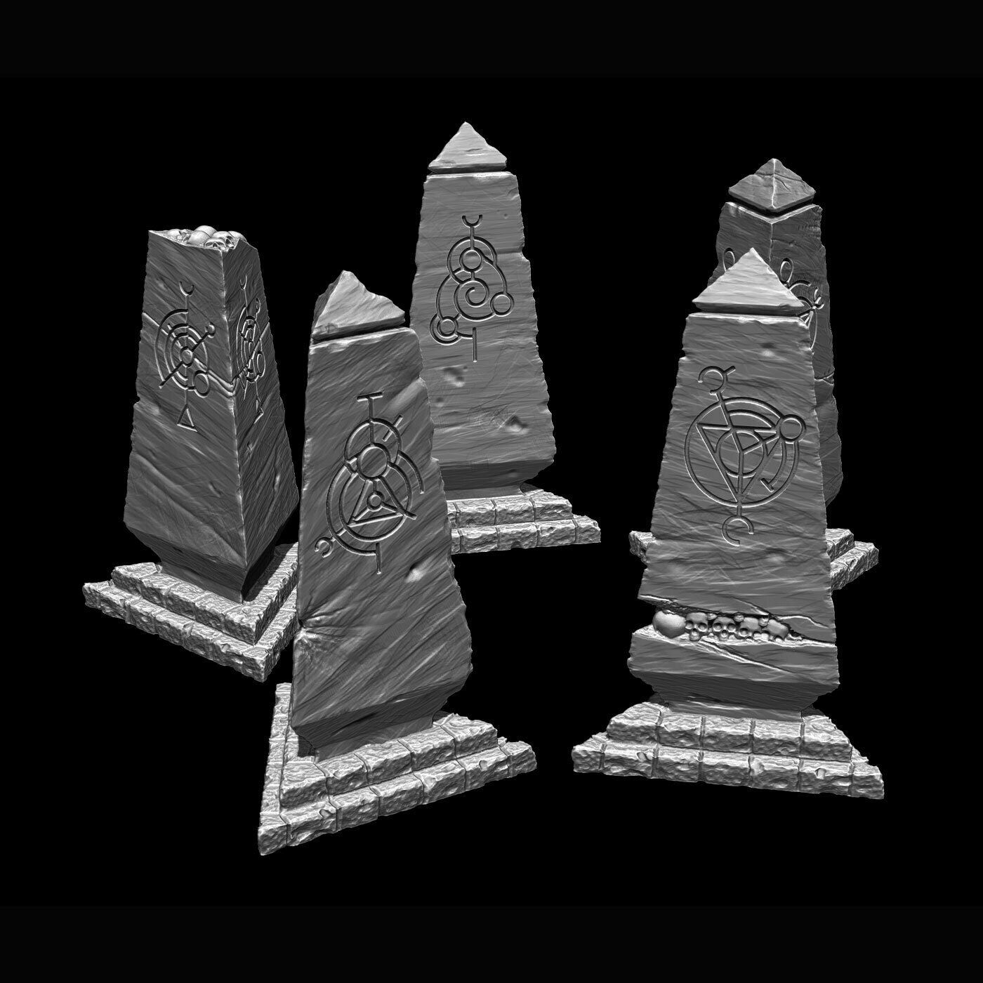3D file Necromancer Arcane Obelisks dungeon terrain・3D printing ...
