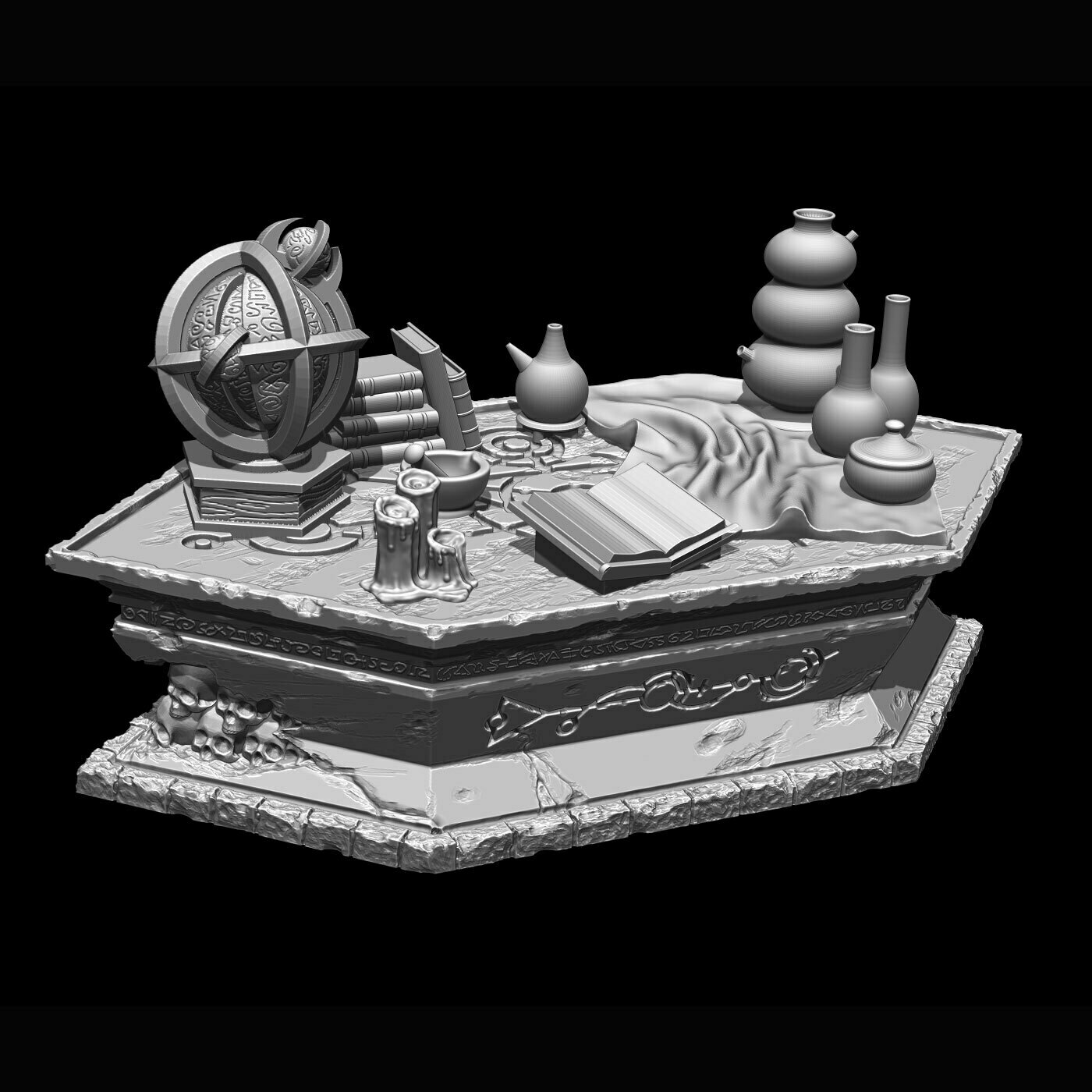 3D file Necromancer Arcane Table set x3 dungeon terrain 🧙・3D printer ...