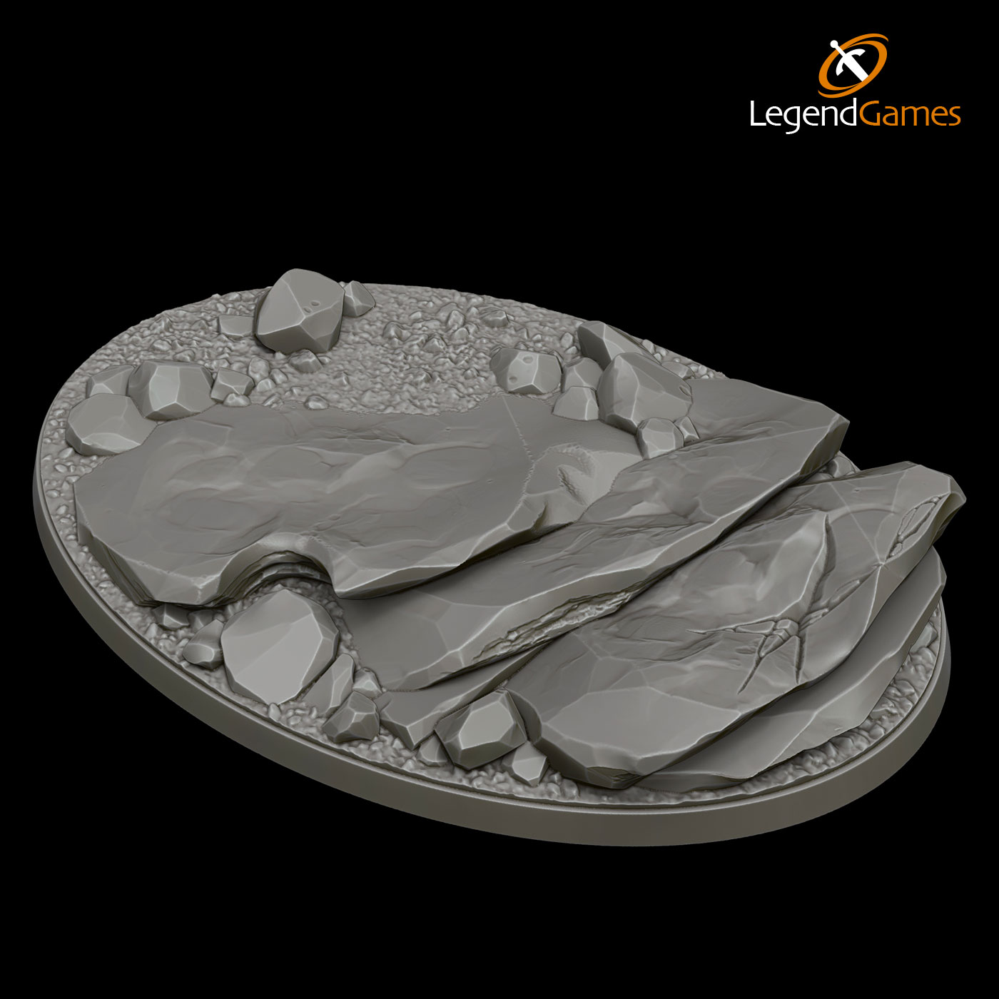 STL file 105x70mm Rock Base - Oval - LegendGames・3D printer design to ...