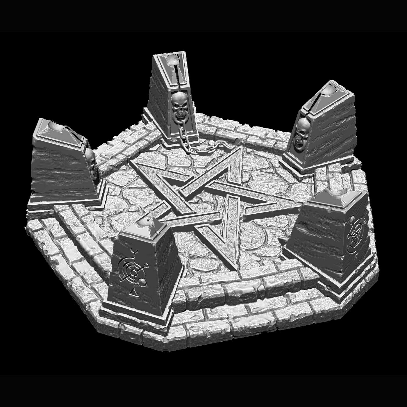 3D file Necromancer Summoning Pentagram dungeon terrain・3D printable ...