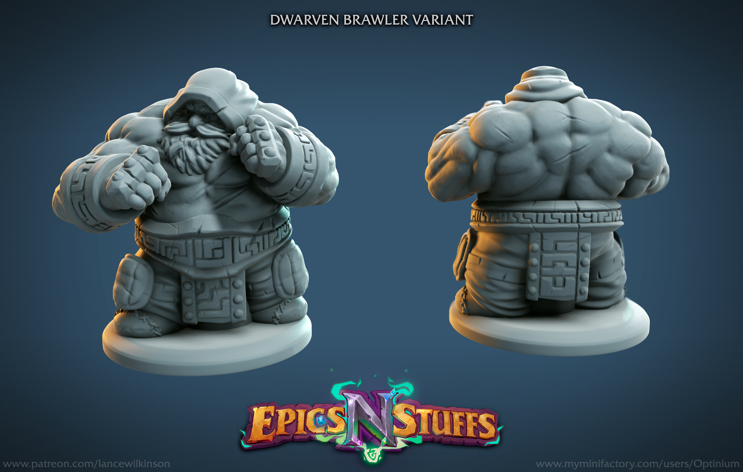 STL file Dwarven Brawler Variation - Pre-Supported・Template to download ...
