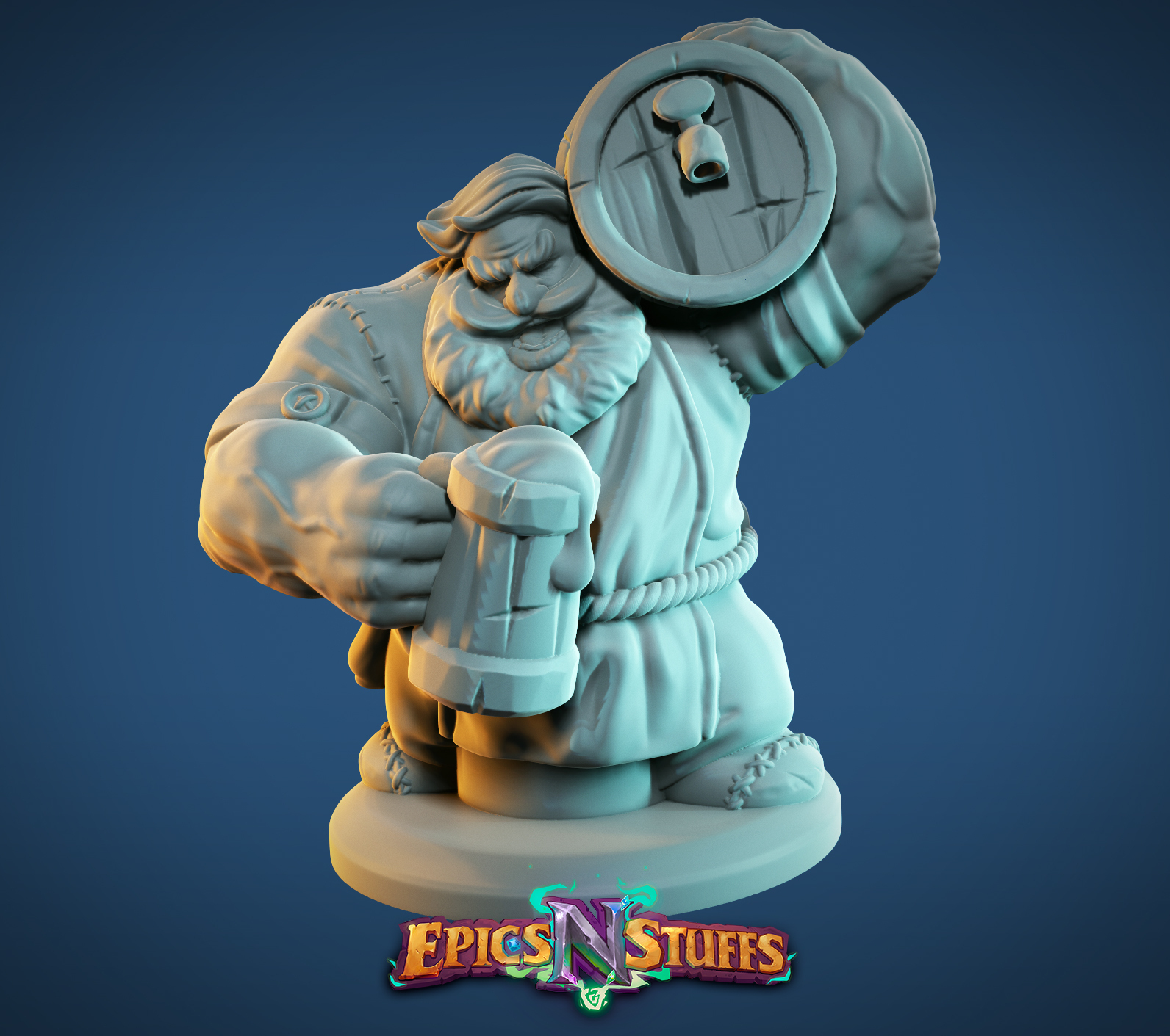 STL file Dwarven Barkeep Miniature - Pre-Supported・Template to download ...
