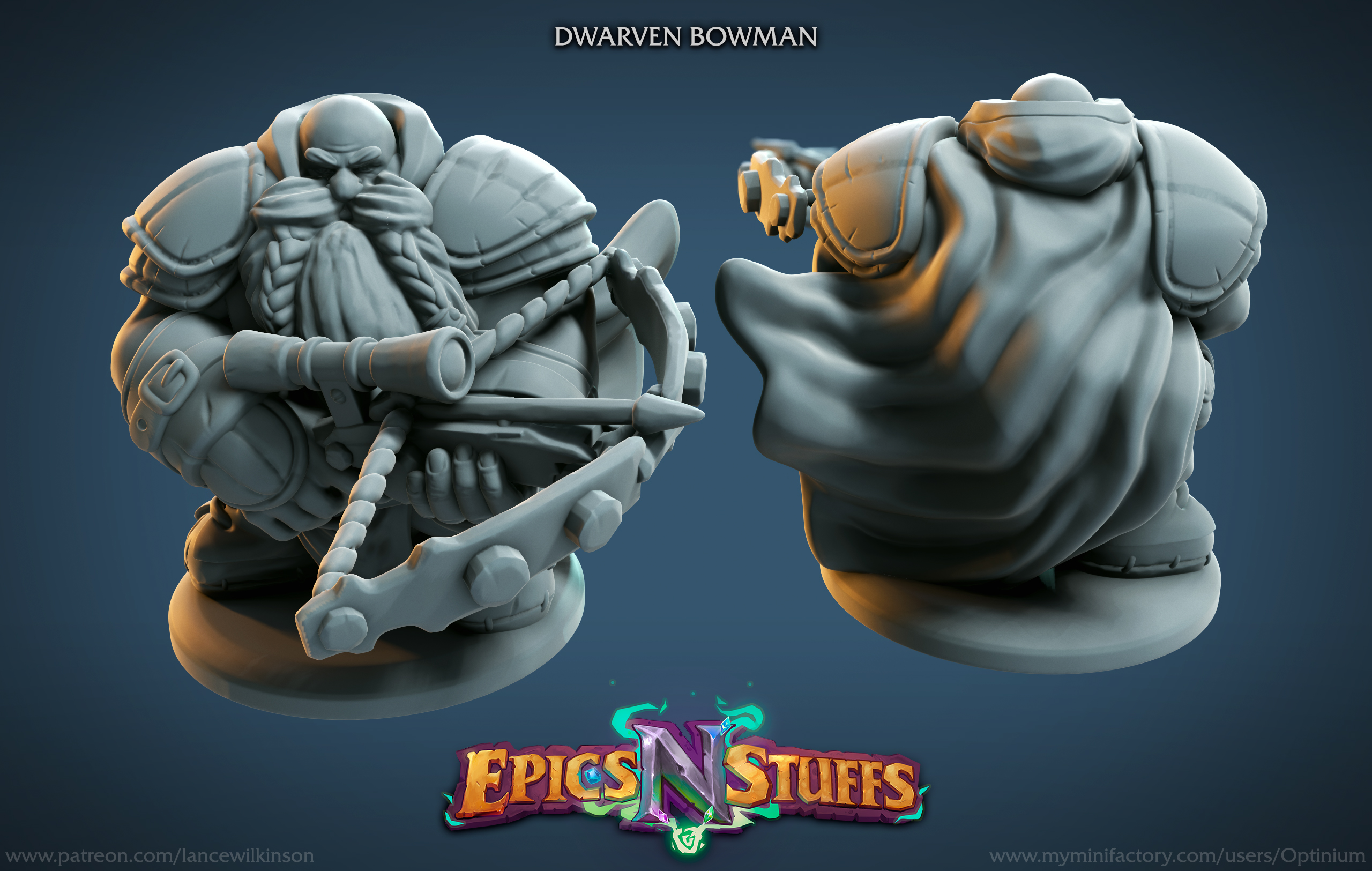 STL file Dwarven Bowman Miniature - Pre-Supported 🎲・3D print model to ...