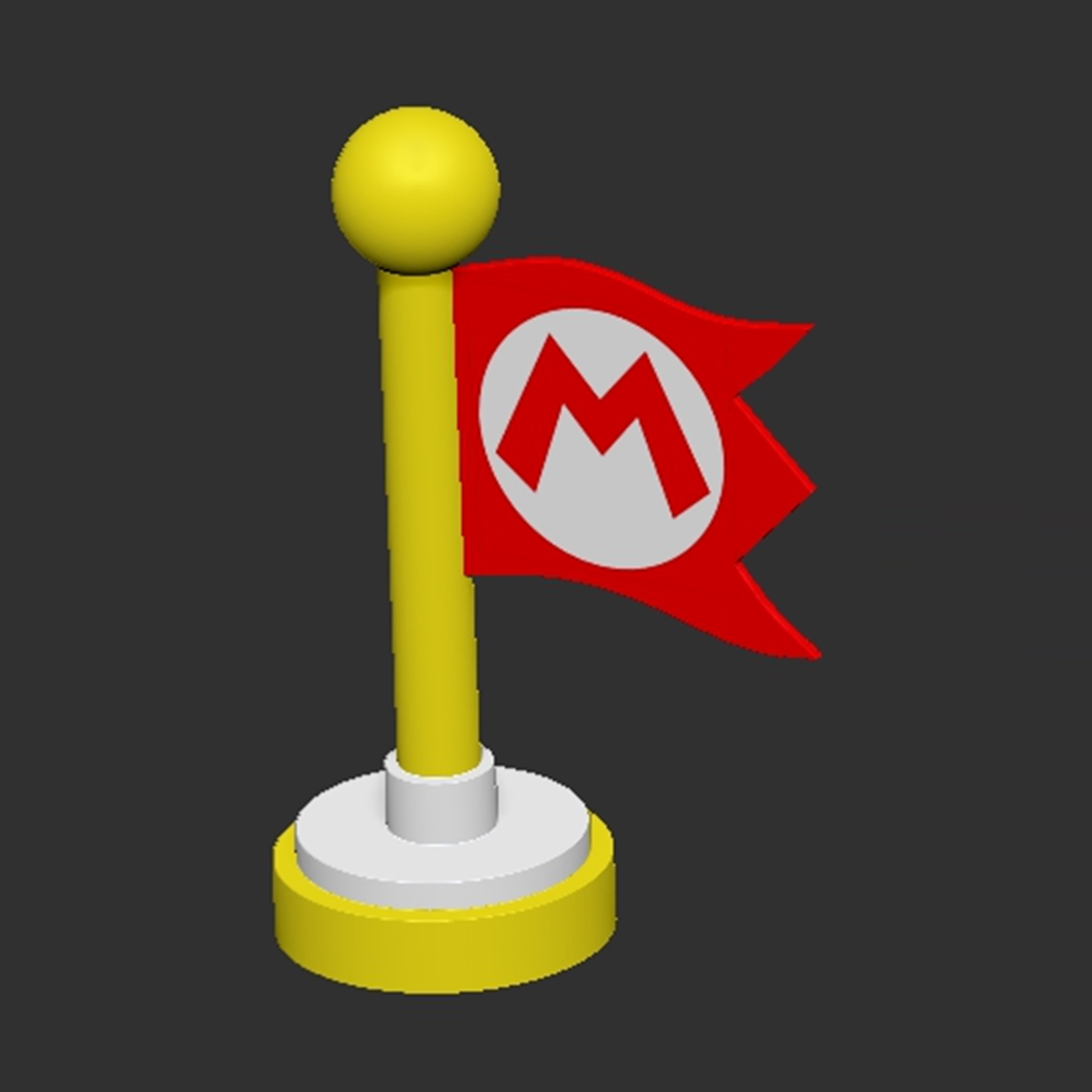 STL file Checkpoint Flag Mario・3D printing design to download・Cults