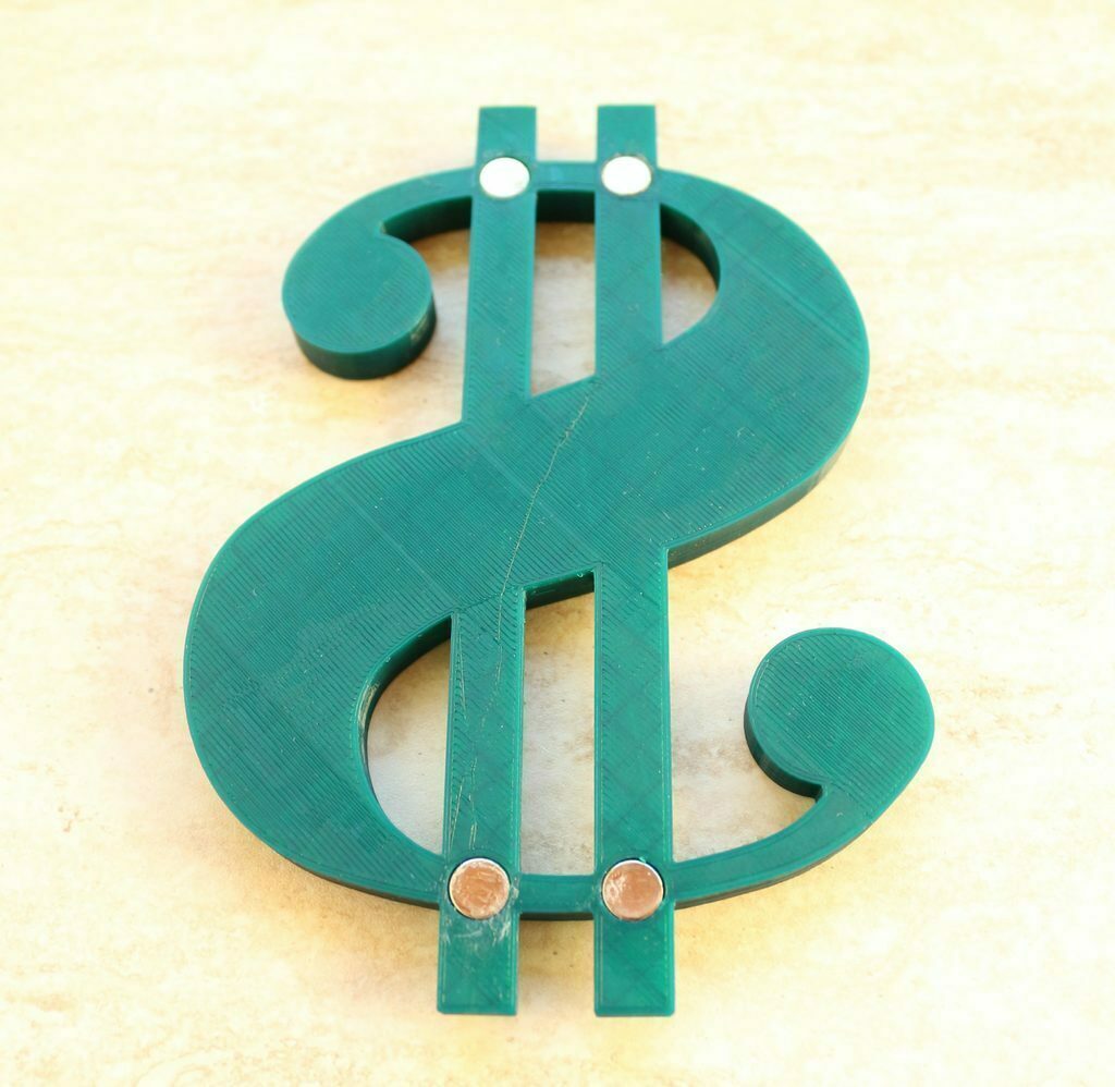 Free STL file Fridge Magnet - Dollar Sign・3D printer design to download ...