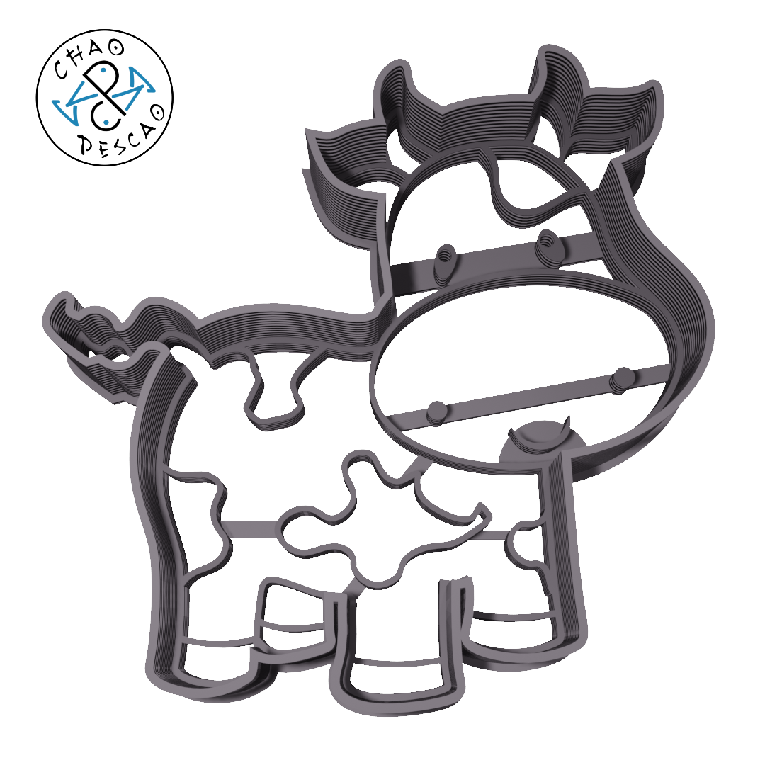 STL file Cow - Farm - Cookie Cutter - Fondant・3D printing model to ...