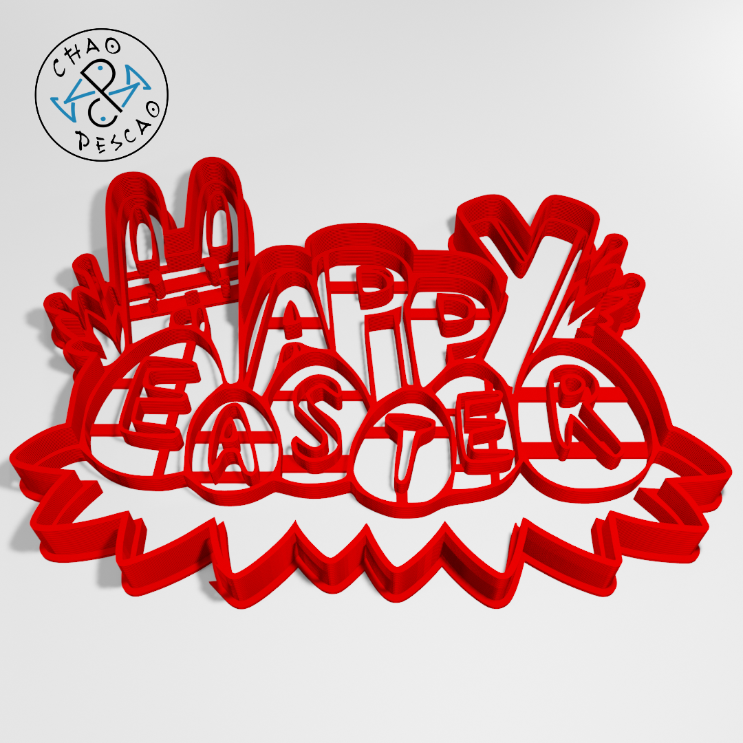STL file Happy Easter - Cookie Cutter - Fondant・3D print object to ...