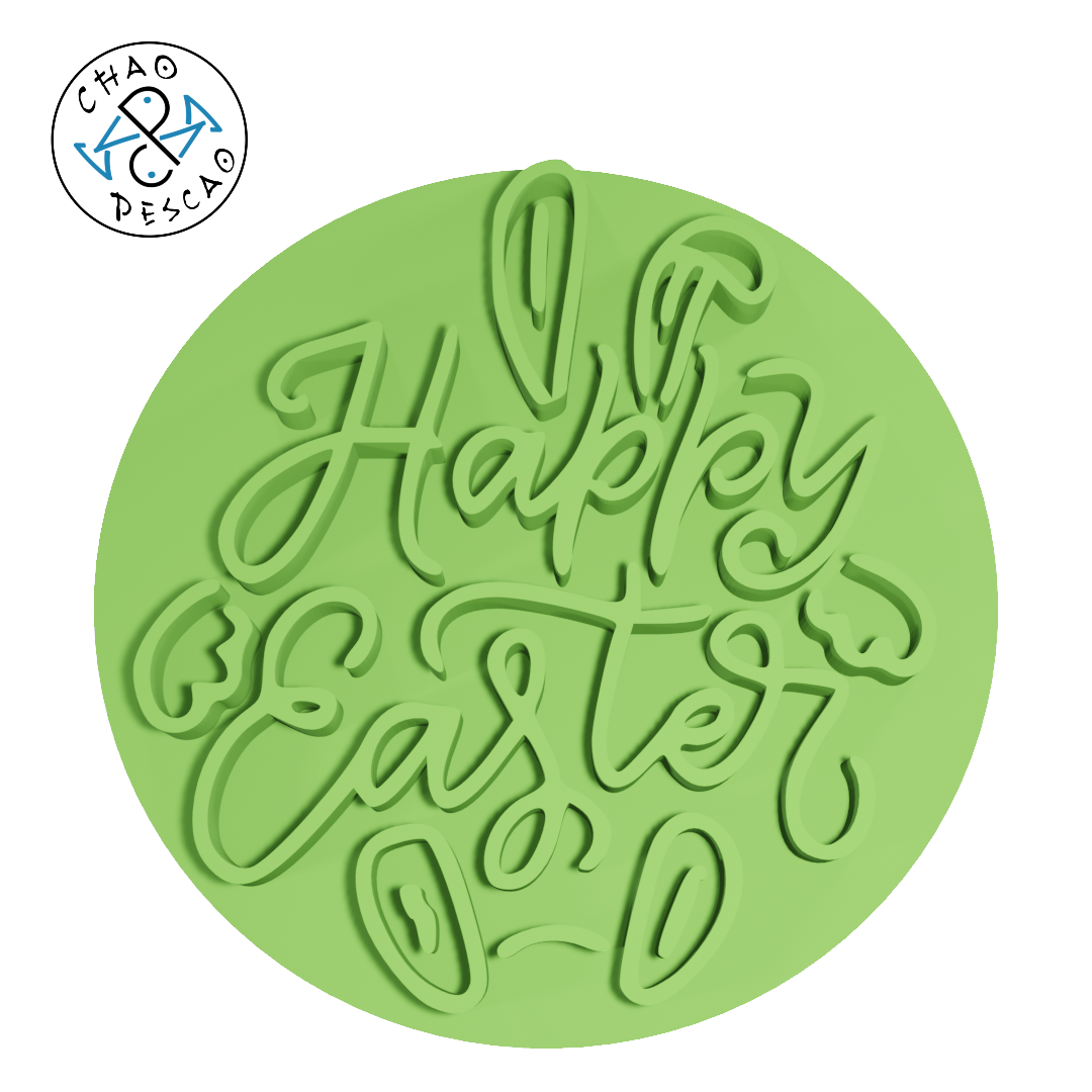 STL file Happy Easter - Stamp Embosser - Cookie - Fondant・3D print ...