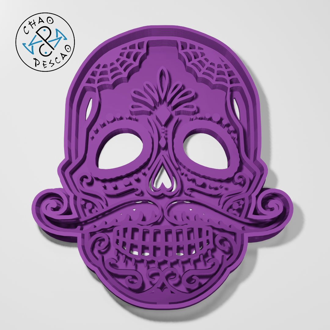 STL file Día De Muertos - Catrina Mustache - Cookie Cutter・3D printing ...