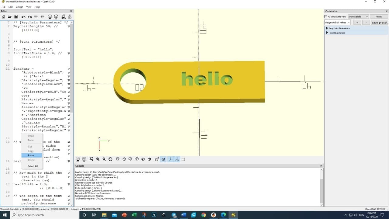 SCAD file thumb drive keychain openscad 🗝️・3D print object to download ...