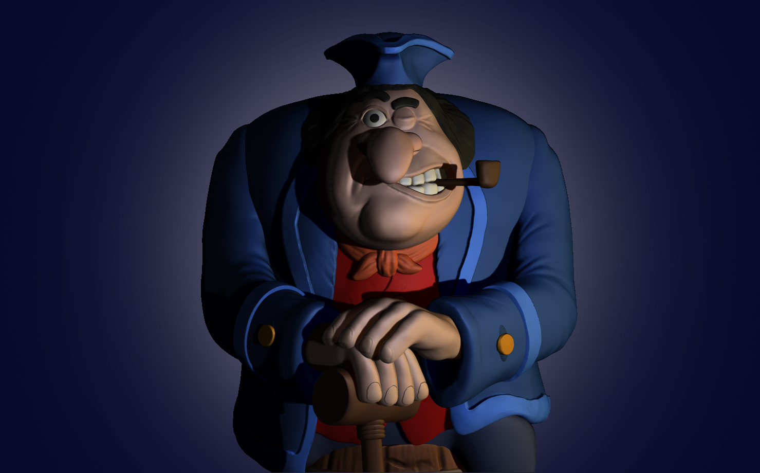 STL file Pirate John Silver | Treasure Island・3D printer model to ...