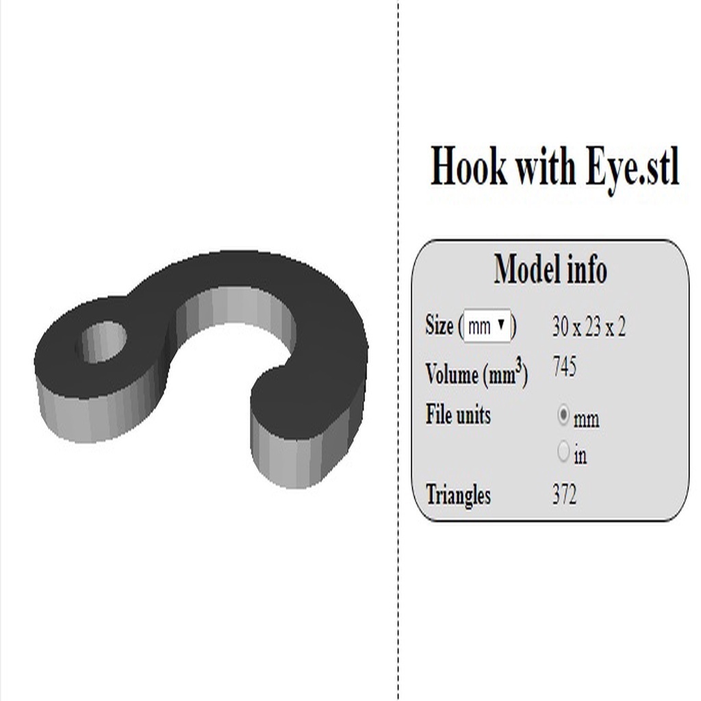 Free 3D file Hook with Eye・3D print model to download・Cults