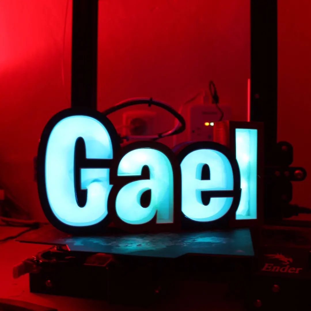 Archivo 3D Letrero LED Gael 🏠・Modelo para descargar y imprimir en 3D・Cults