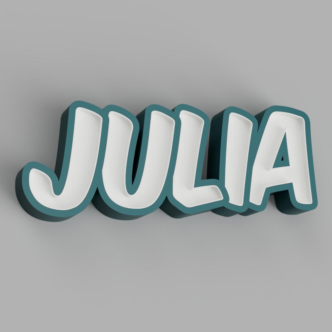 3D file NAMELED JULIA - LED LAMP WITH NAME・3D printer design to ...