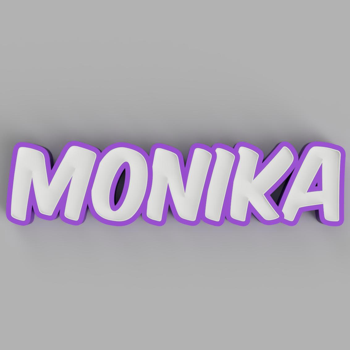 3D file NAMELED MONIKA - LED LAMP WITH NAME・3D print design to download ...