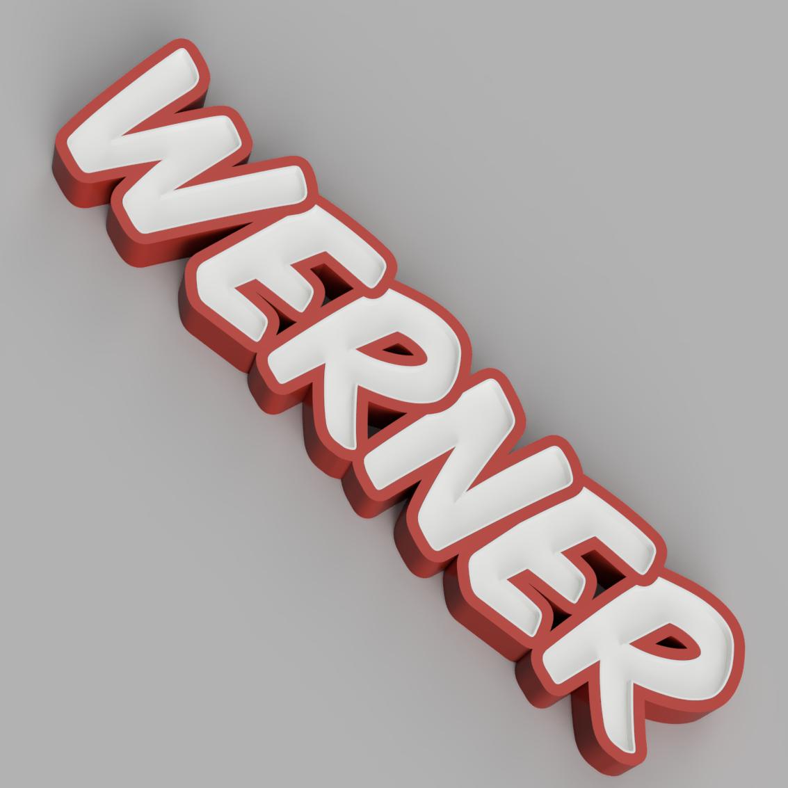 3D file NAMELED WERNER - LED LAMP WITH NAME・3D print design to download ...