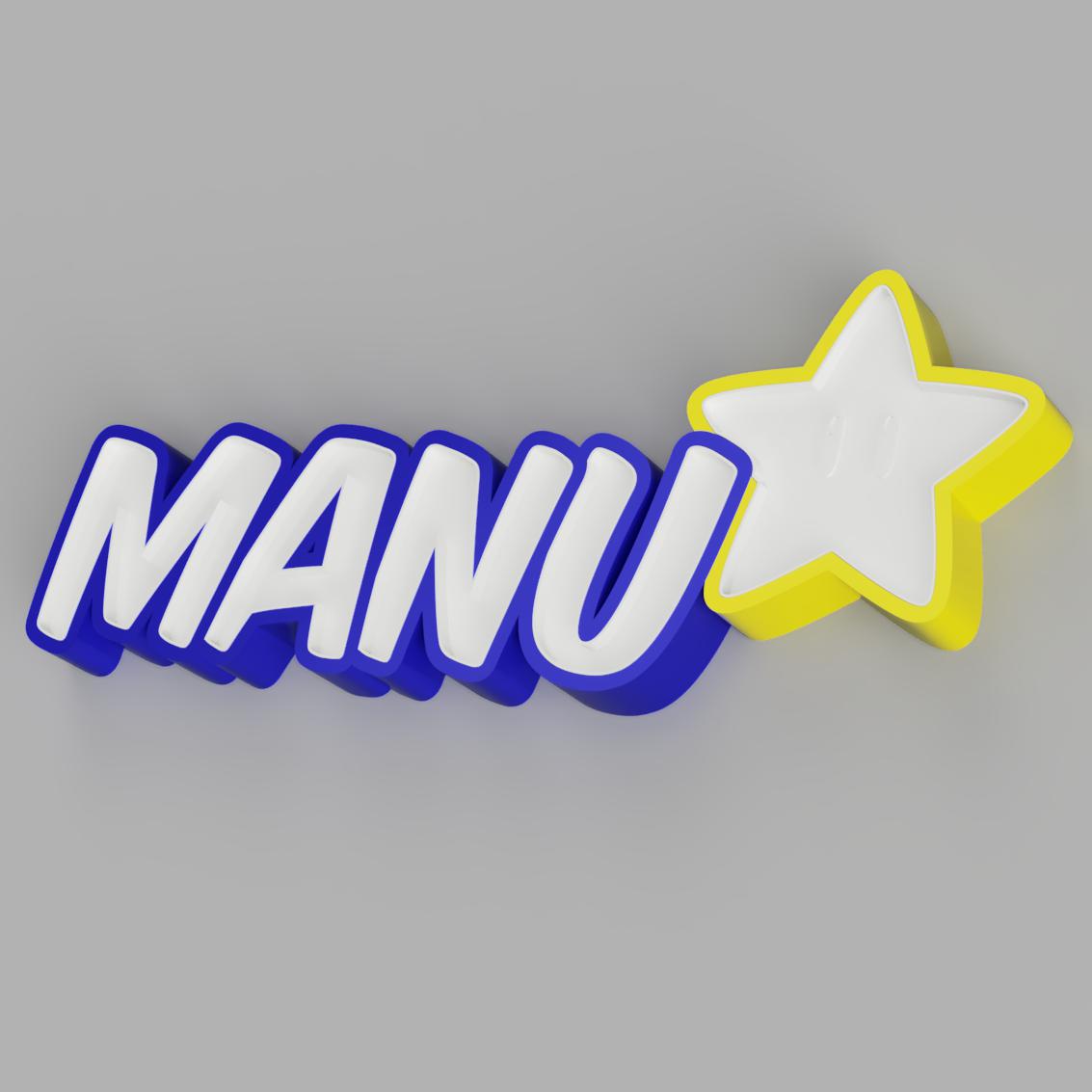 Manu Name Wallpaper 3d