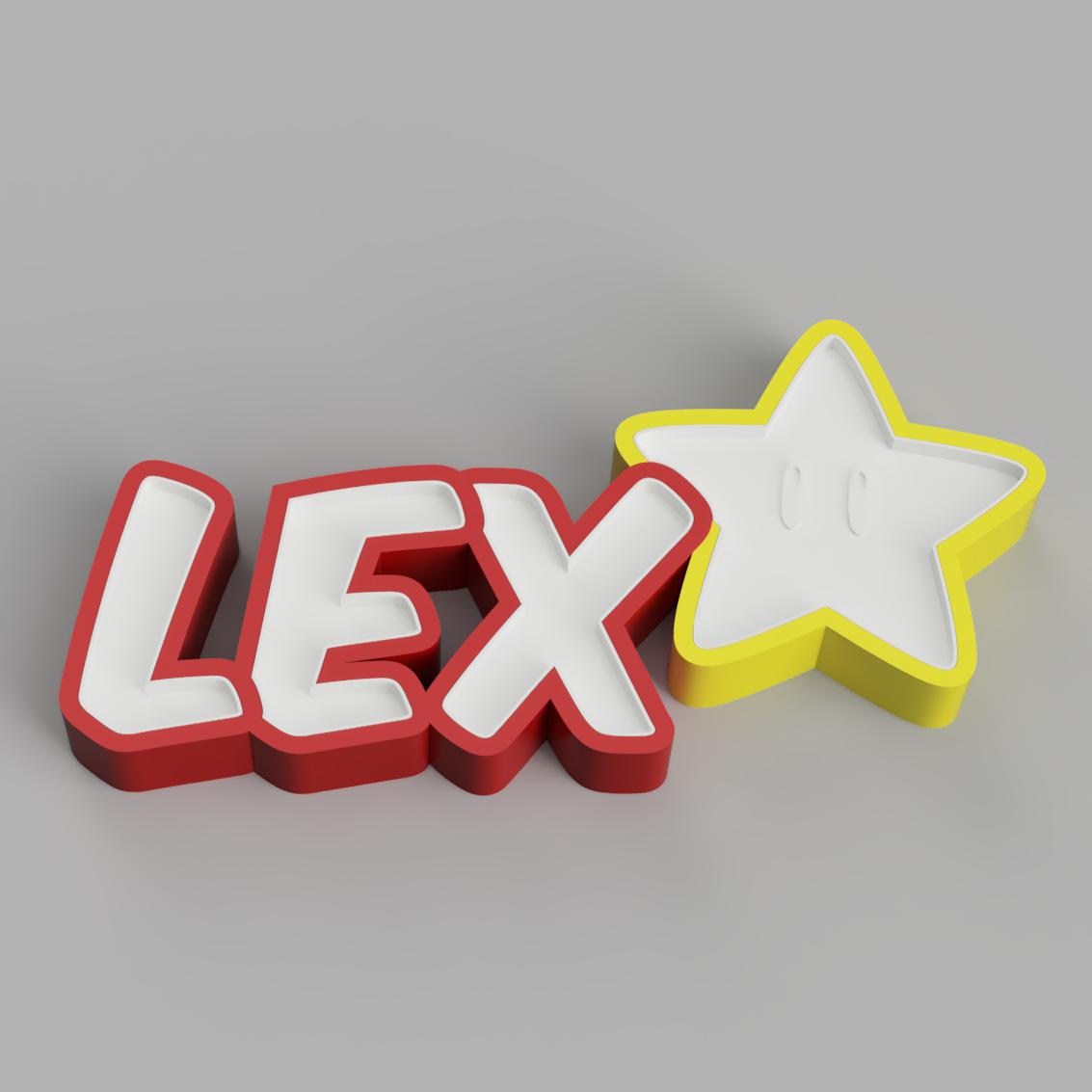 3D file NAMELED LEX (WITH STAR) - LED LAMP WITH NAME・3D printer model ...