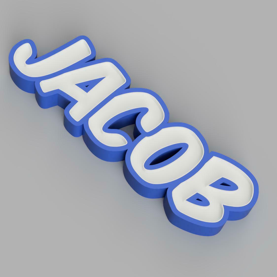 3D file NAMELED JACOB - LED LAMP WITH NAME・Template to download and 3D print・Cults