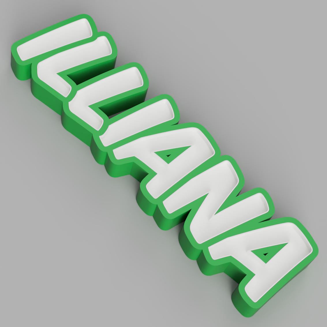3D file NAMELED ILLIANA - LED LAMP WITH NAME・Design to download and 3D ...