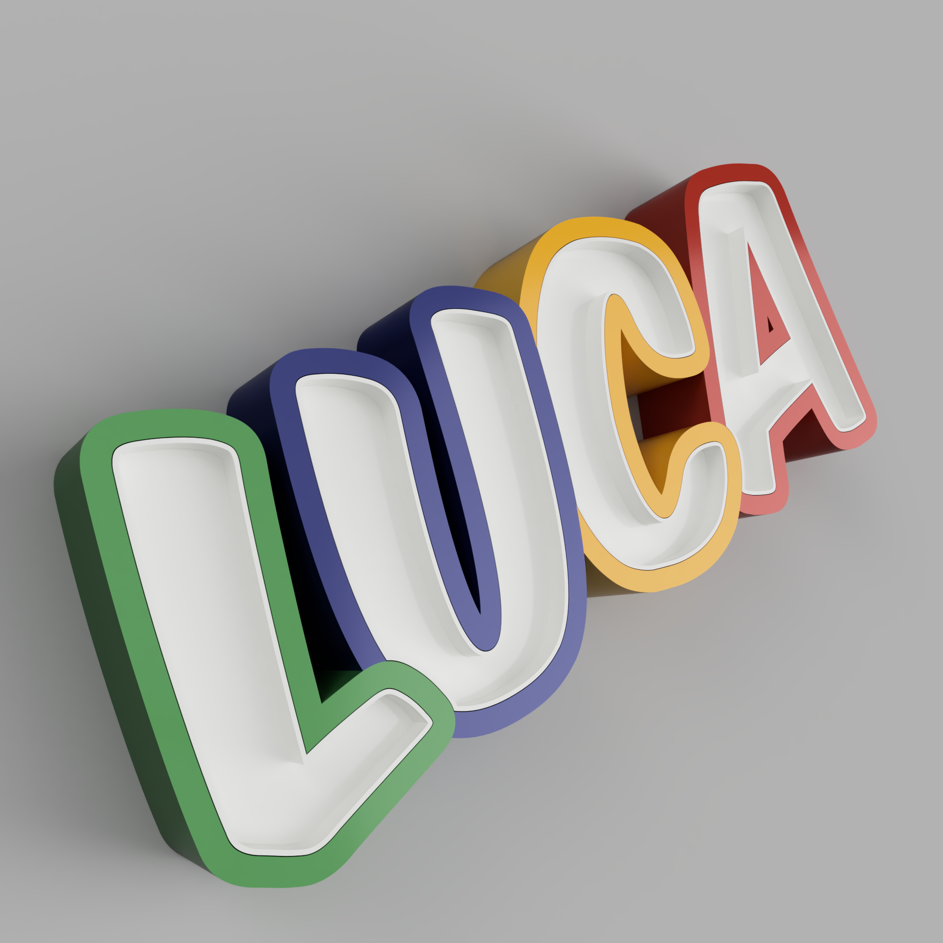 3D file NAMELED LUCA - LED LAMP WITH NAME 🔦・3D printer design to ...