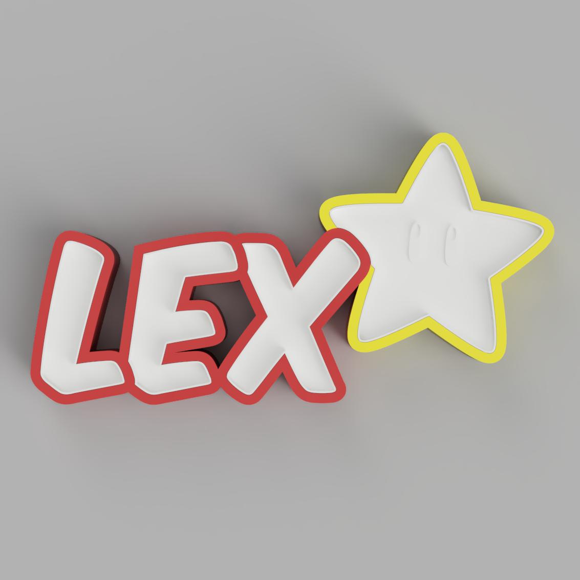 3D file NAMELED LEX (WITH STAR) - LED LAMP WITH NAME・3D printer model ...