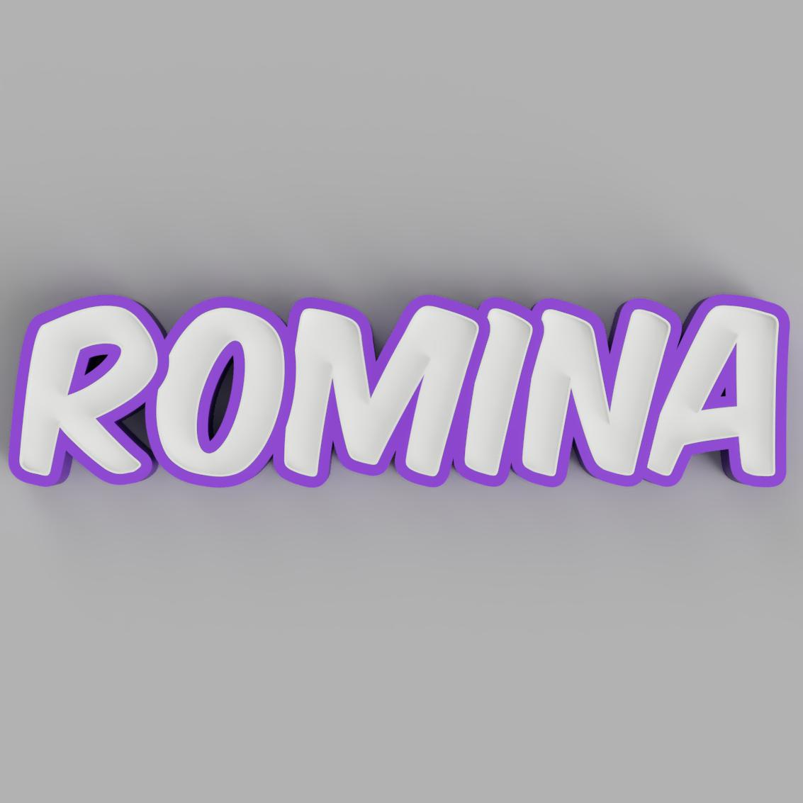 3D file NAMELED ROMINA - LED LAMP WITH NAME・3D printing idea to ...