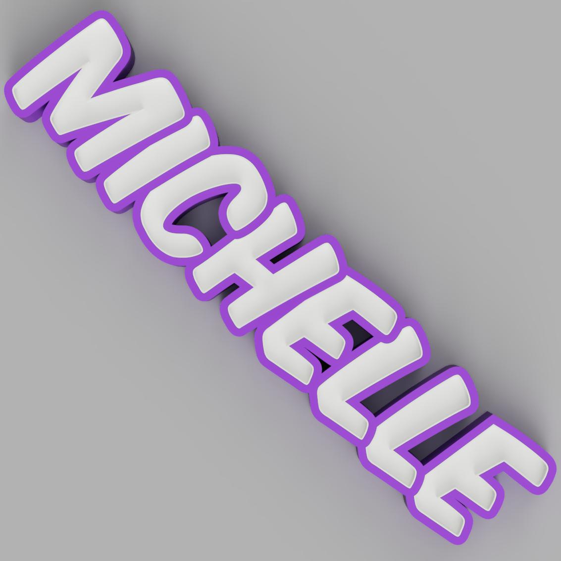 3D file NAMELED MICHELLE - LED LAMP WITH NAME・3D printable model to ...