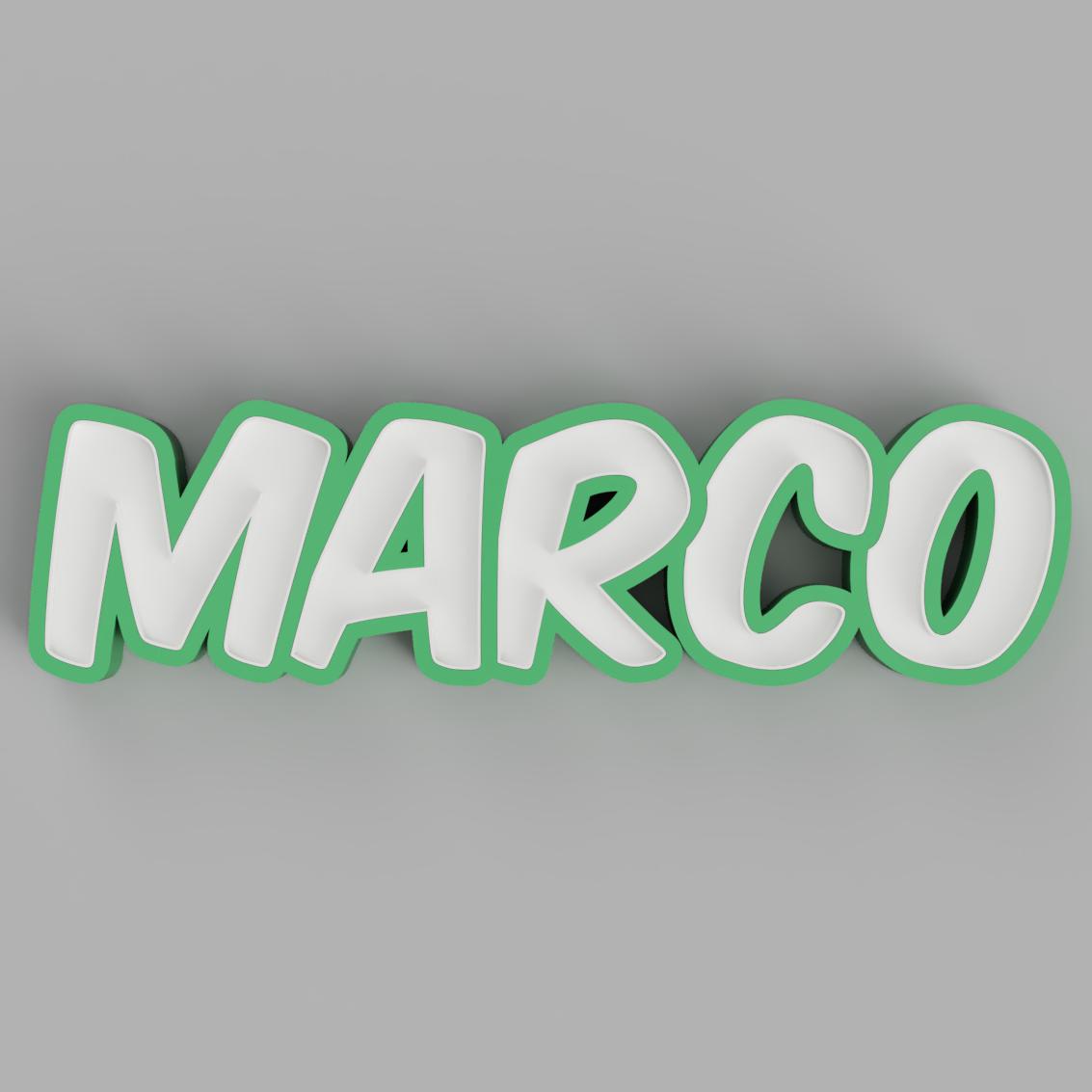 3D file NAMELED MARCO - LED LAMP WITH NAME・3D printable model to ...