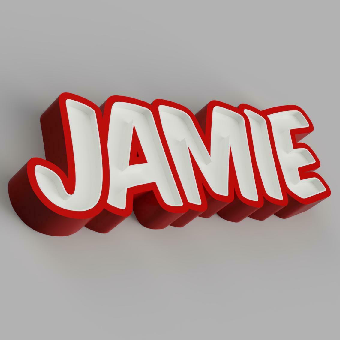 3D file NAMELED JAMIE - LED LAMP WITH NAME・3D printing model to ...