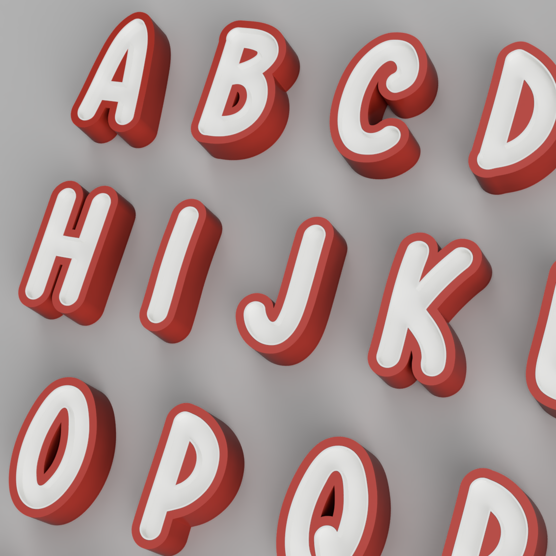 3D file FONT NAMELED - CHRISTMAS - alphabet - CREATE ALL WORDS IN LED ...