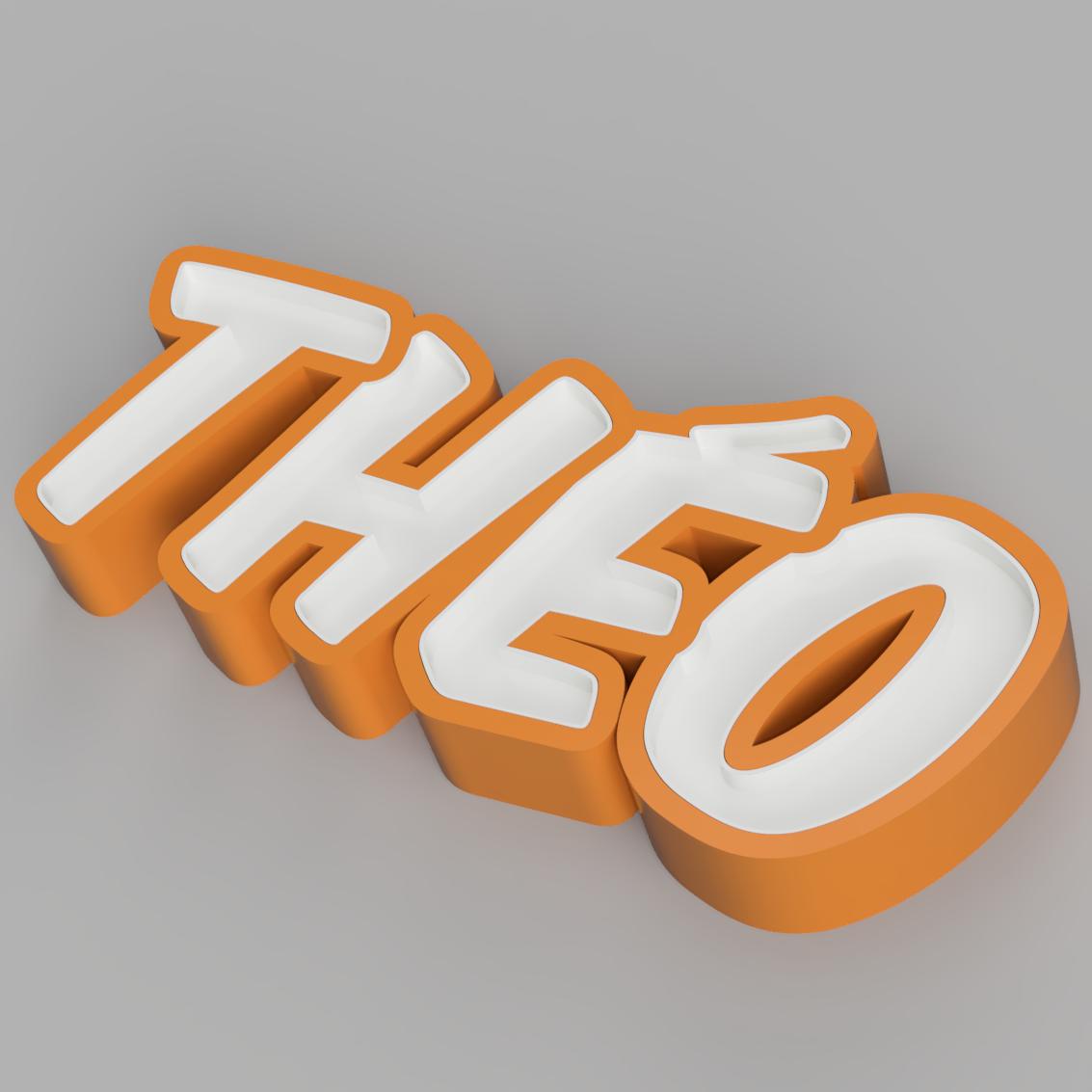 3D file NAMELED THÉO - LED LAMP WITH NAME 🔦・3D print design to download ...