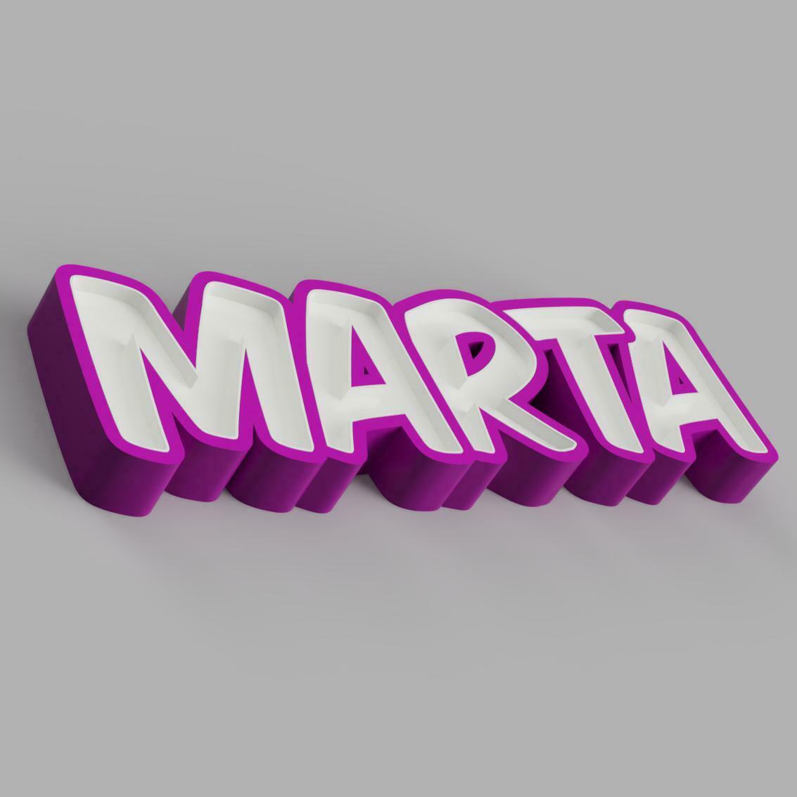 3D file NAMELED MARTA - LED LAMP WITH NAME・3D printer design to ...