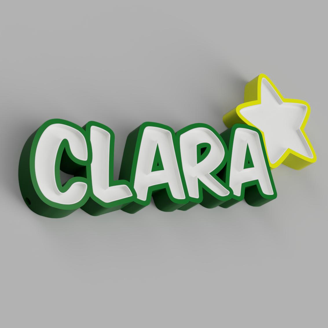 3D file NAMELED CLARA WITH A STAR - LED LAMP WITH NAME ⭐・Design to ...