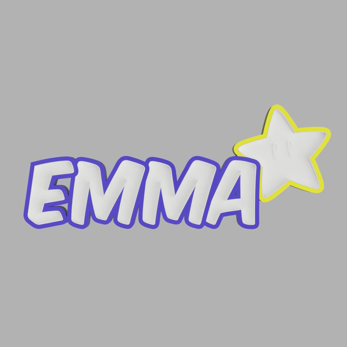 Fichier 3D NAMELED EMMA (WITH A STAR) - LAMPE À LED AVEC NOM・Design ...