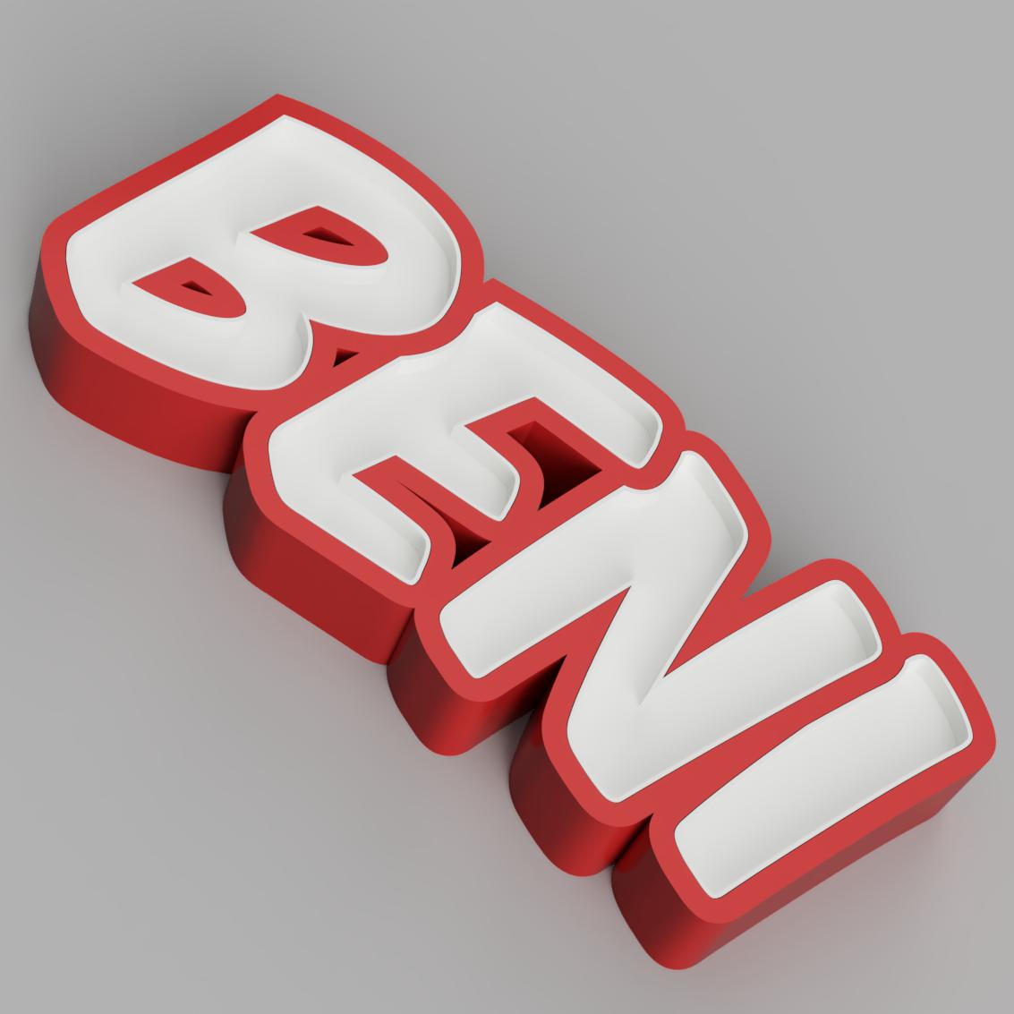 Archivo 3D NAMELED BENI - LÁMPARA LED CON NOMBRE・Plan imprimible en 3D ...