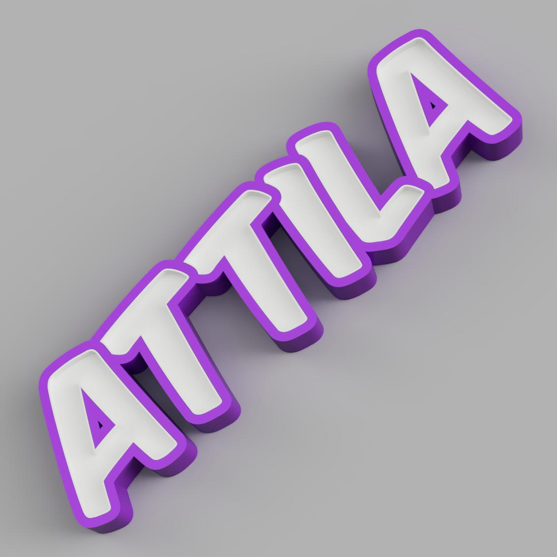 3D file NAMELED ATTILA - LED LAMP WITH NAME 🔦・3D print design to ...