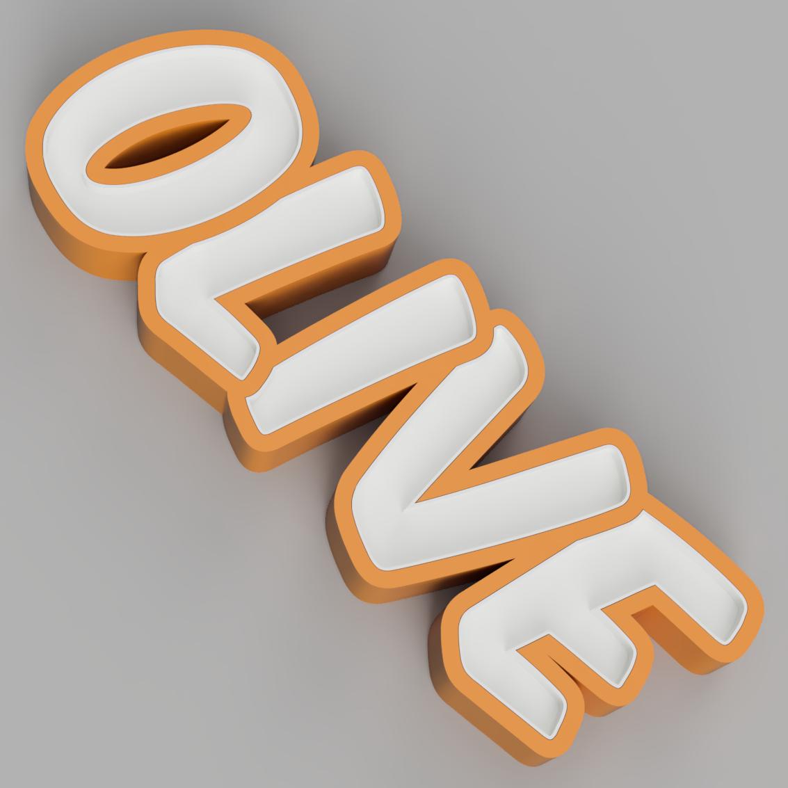 3D file NAMELED OLIVE - LED LAMP WITH NAME・3D printing design to ...