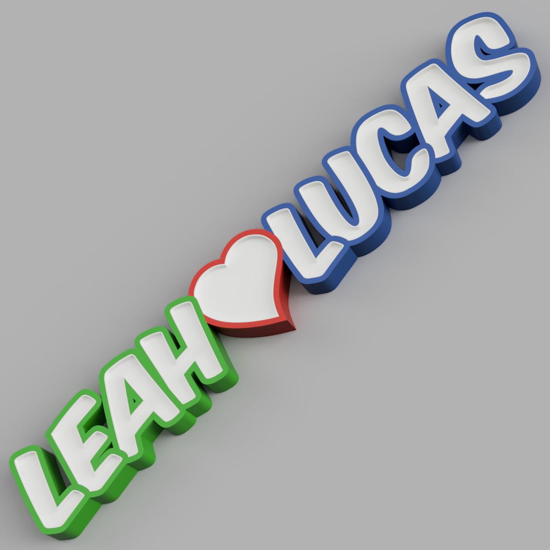 Archivo 3D NAMELED LEAH LUCAS - LÁMPARA LED CON NOMBRE 🏠・Objeto ...