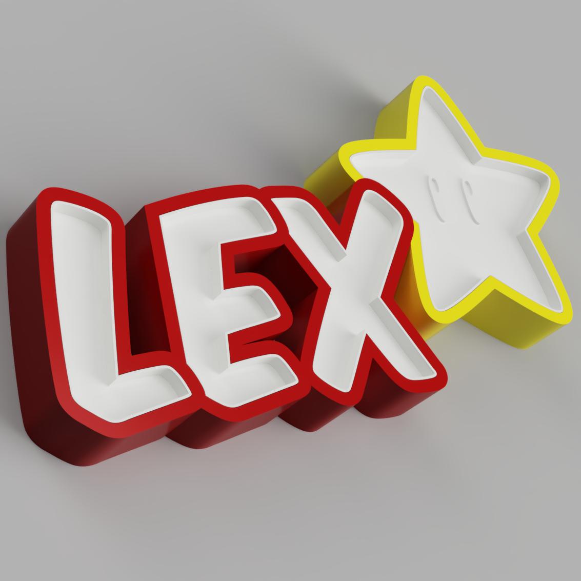 3D file NAMELED LEX (WITH STAR) - LED LAMP WITH NAME・3D printer model ...