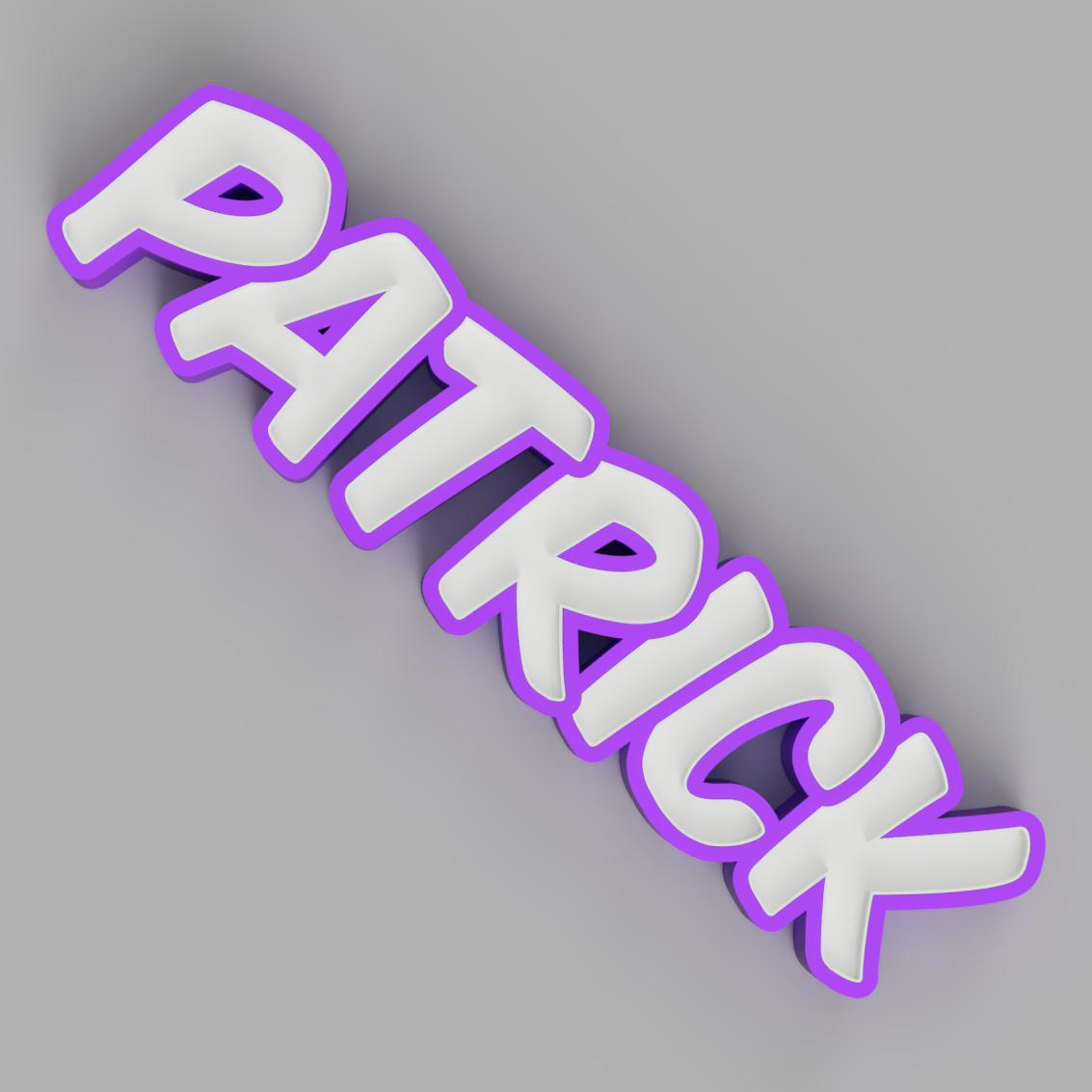 3D file NAMELED PATRICK - LED LAMP WITH NAME・Design to download and 3D ...