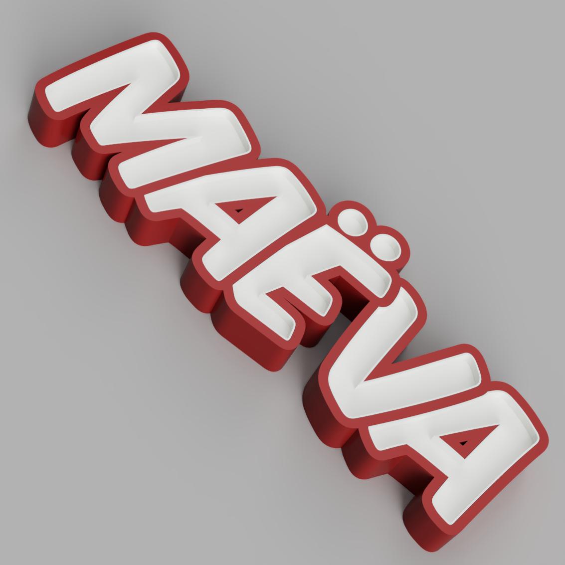 3D file NAMELED MAËVA - LED LAMP WITH NAME 🔦・3D print design to ...