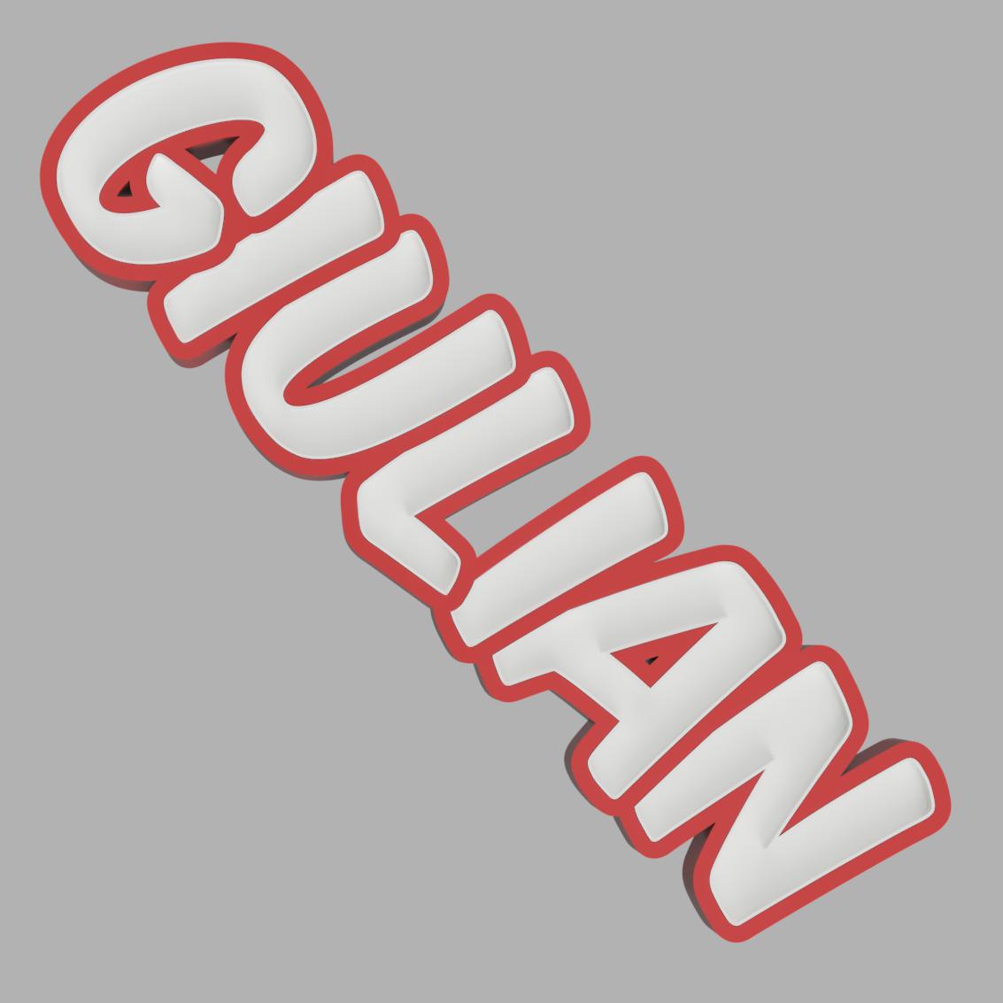 3D file NAMELED GIULIAN - LED LAMP WITH NAME・3D print design to ...