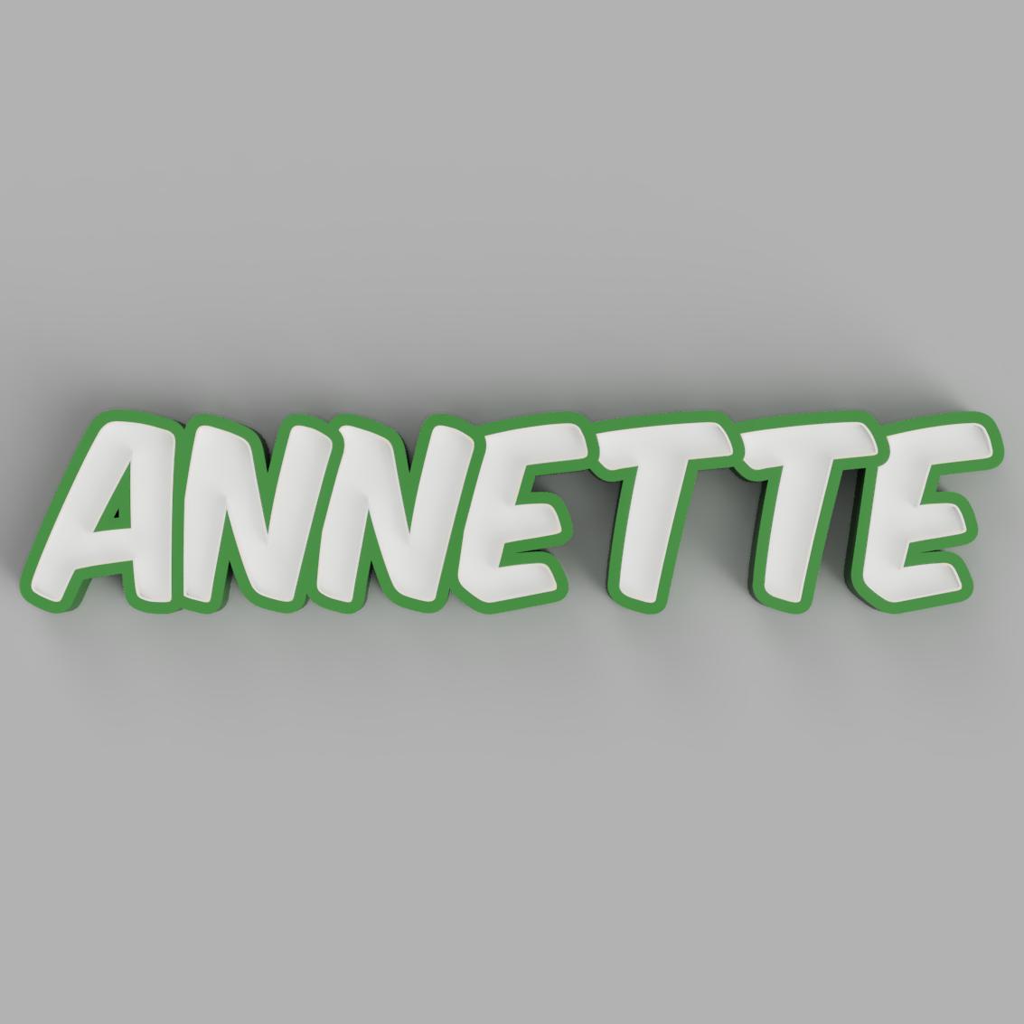 3D file NAMELED ANNETTE - LED LAMP WITH NAME・3D print design to ...